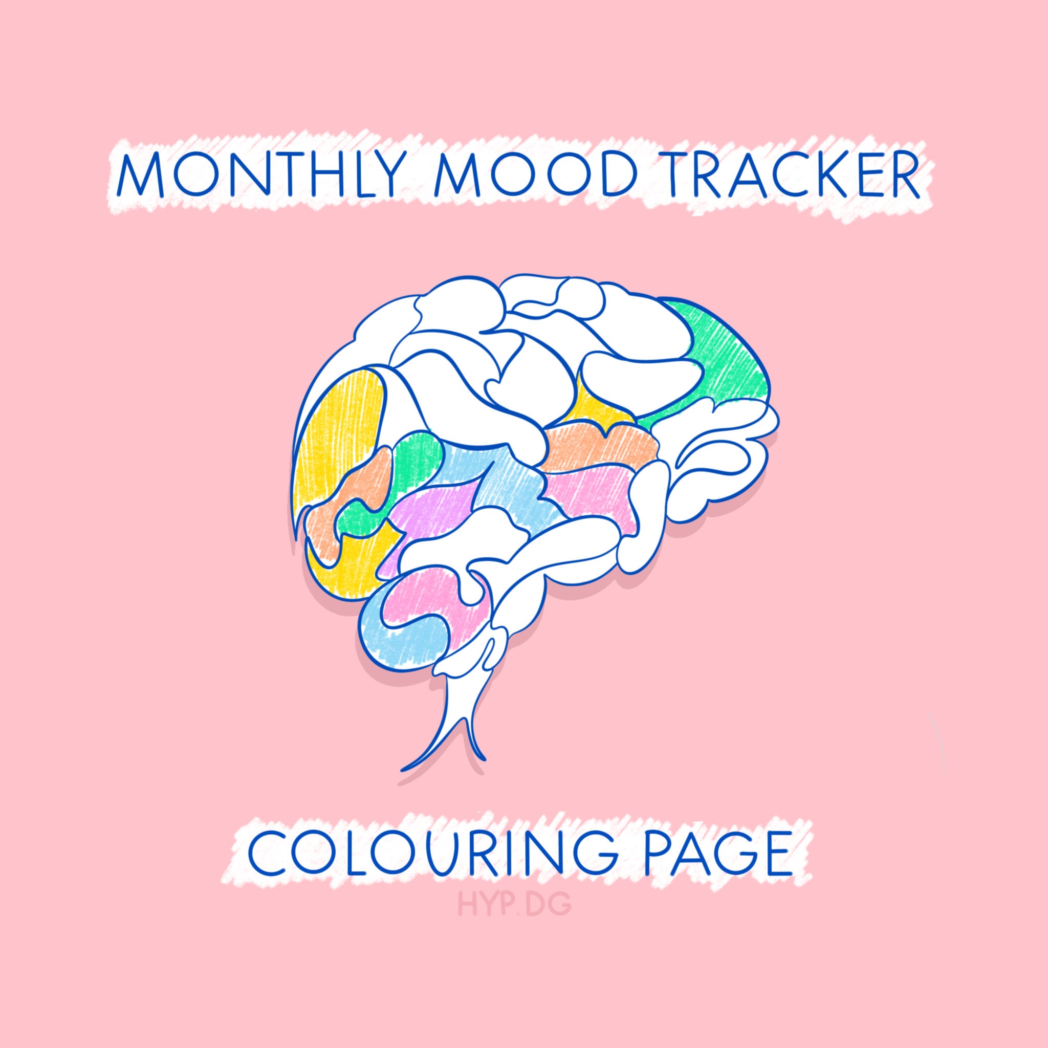 Printable Mood Tracker Colouring Page, Printable Mental Health Tracker ...