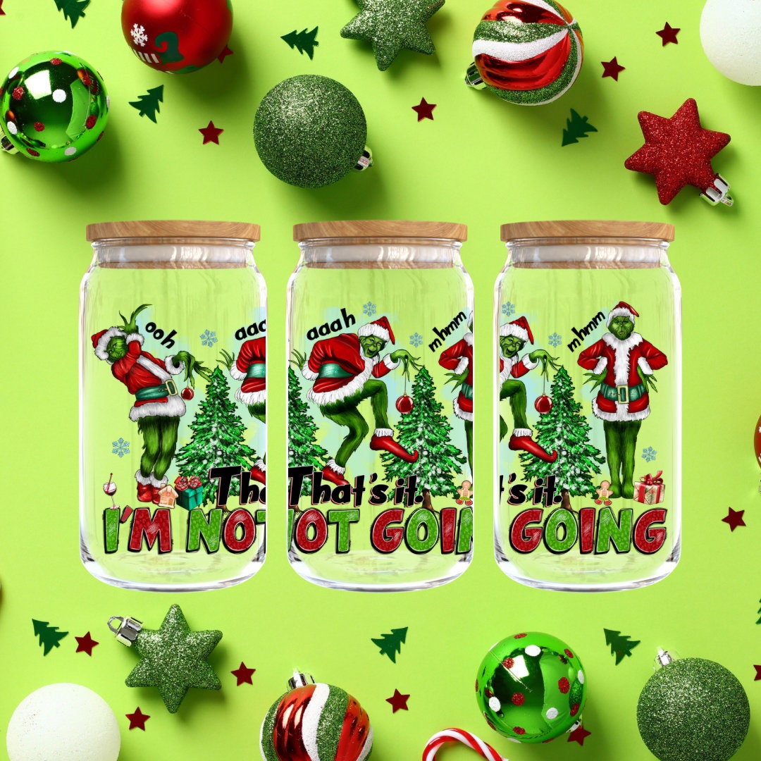 Christmas the Grinch Inspired 16oz Libby Glass Can. - Etsy UK