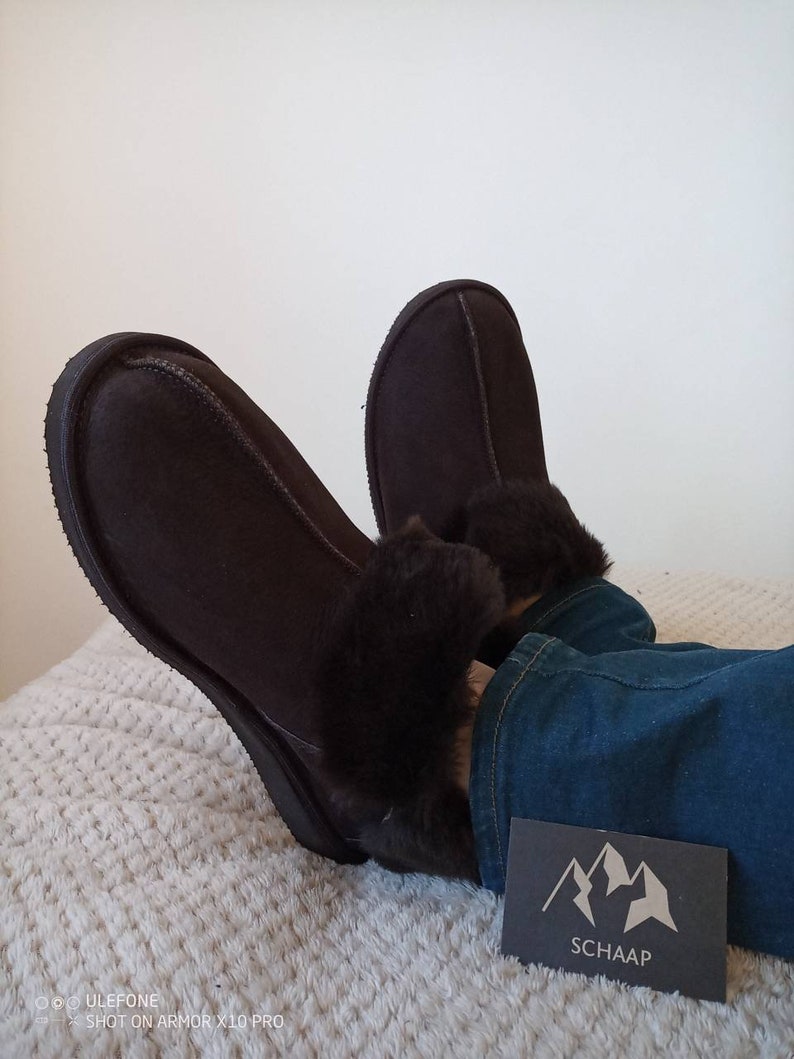 Schaap Men's Sheepskin Bootie Slippers - Etsy UK