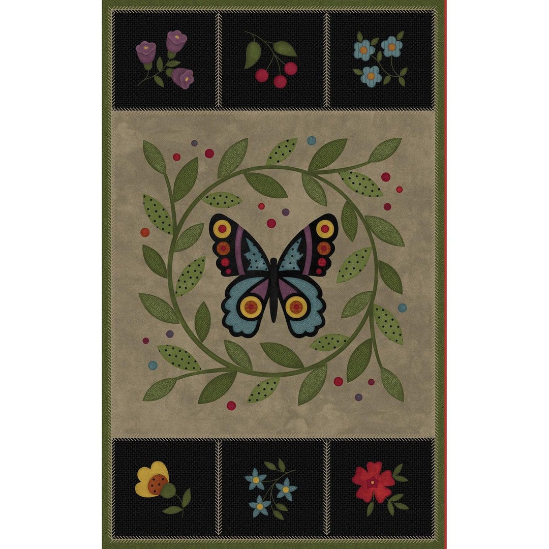44 X 27 FLANNEL Bonnie's Butterflies Panel 100% Cotton Floral - Etsy
