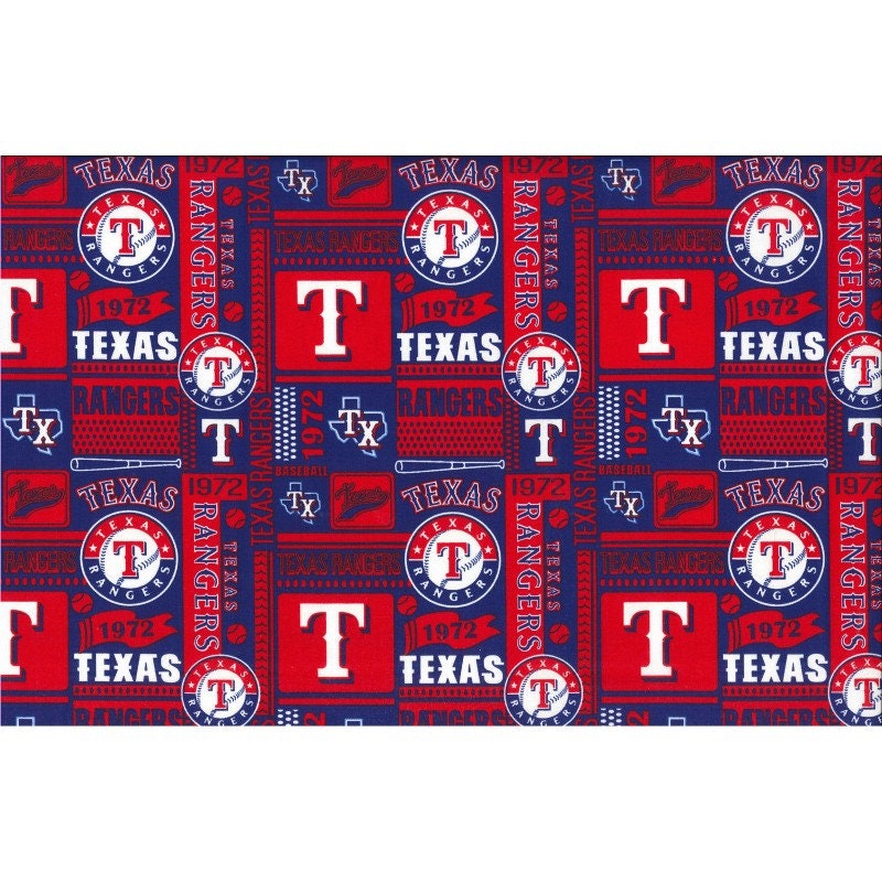 44 x 36 Texas Rangers Stoff Traditions MLB Rot Blau 100 % Baumwolle ...