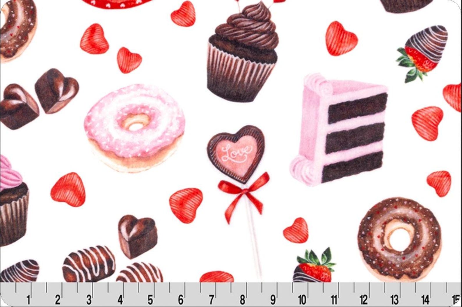 MINKY Cuddles Sugar Baby Valentine Digital Shannon Fabrics 100% ...