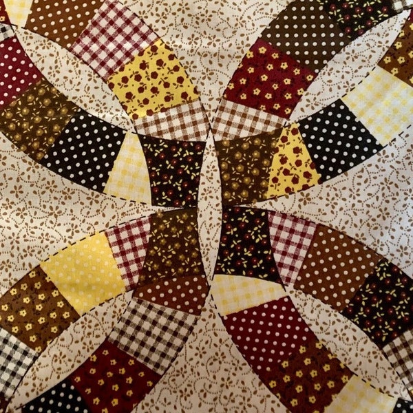 Double Wedding Ring Cheater Quilting Fabric - Etsy