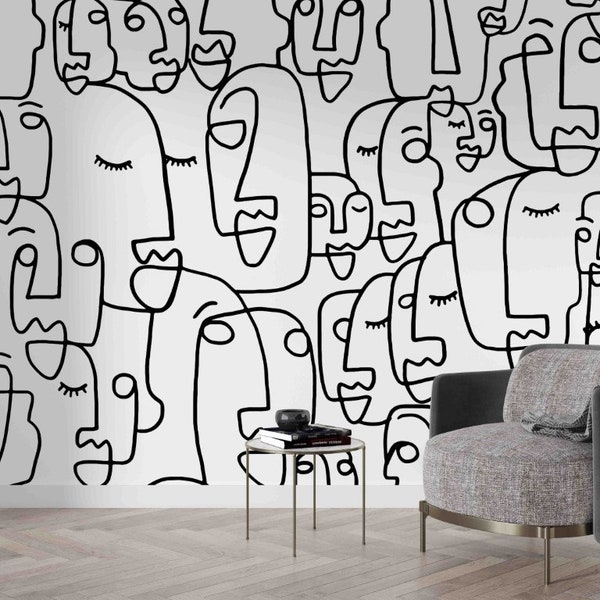Face Wall Mural - Etsy