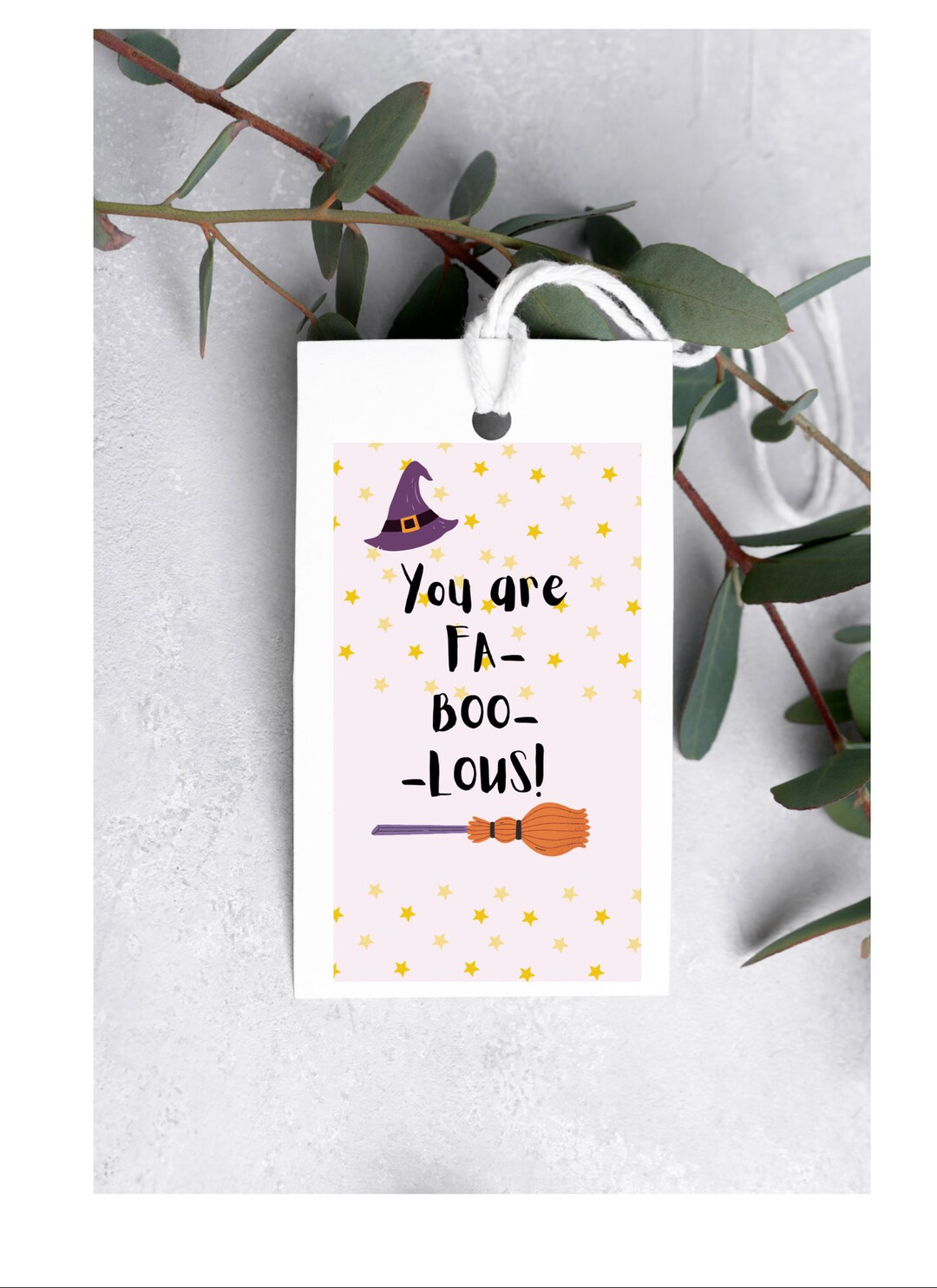 Halloween Gift Tag, Wine Tag, Fa-boo-lous Tag, Witches Tag, Digital ...