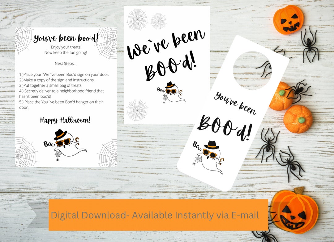 You’ve Been Boo’d Printable Bundle- Halloween Digital Download Card and ...