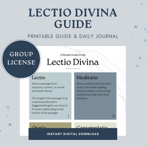 GROUP LICENSE Lectio Divina Printable Journal | Lectio Divina Prayer ...
