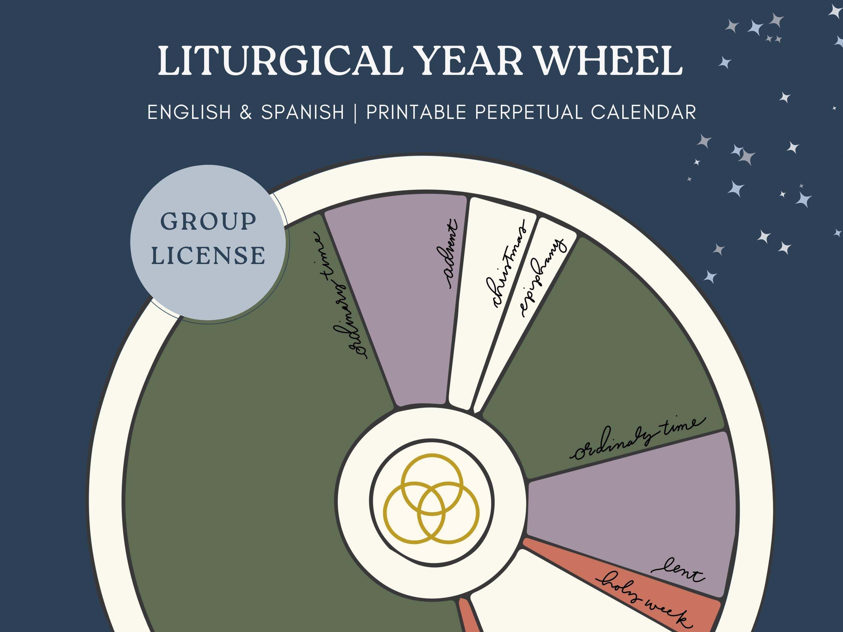 Liturgical Calendar Wheel: Christian Perpetual Year - English & Spanish ...