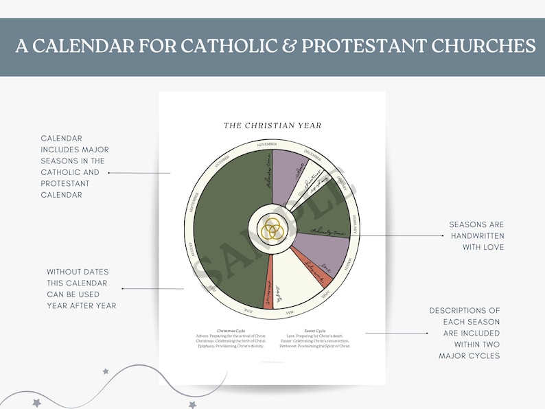 Liturgical Calendar Wheel: Christian Perpetual Year - English & Spanish ...