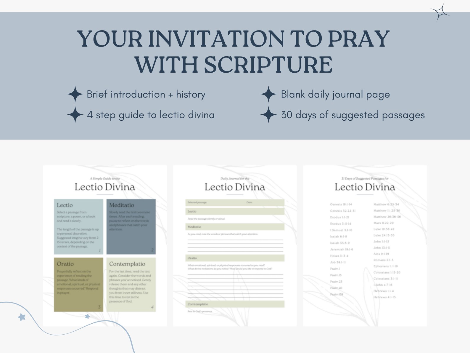 GROUP LICENSE Lectio Divina Printable Journal | Lectio Divina Prayer ...