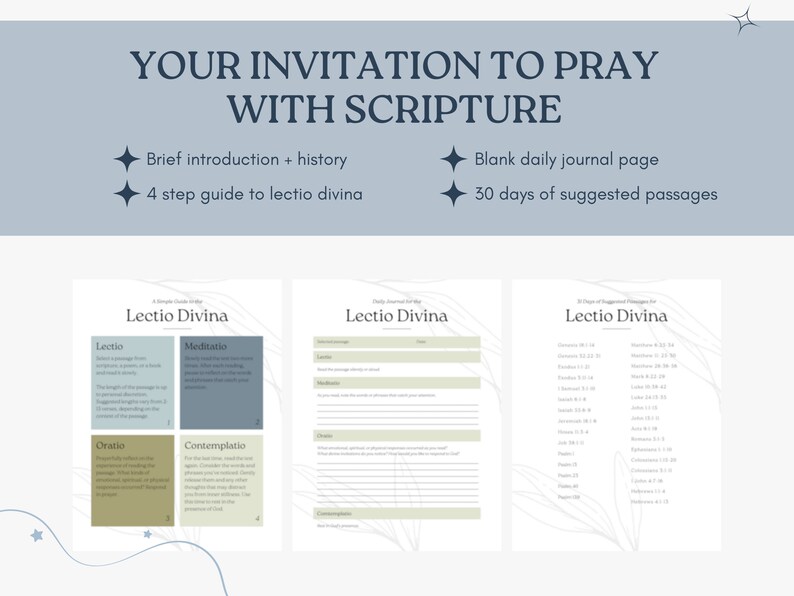 GROUP LICENSE Lectio Divina Printable Journal | Lectio Divina Prayer ...