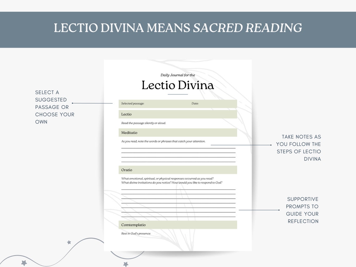 GROUP LICENSE Lectio Divina Printable Journal | Lectio Divina Prayer ...