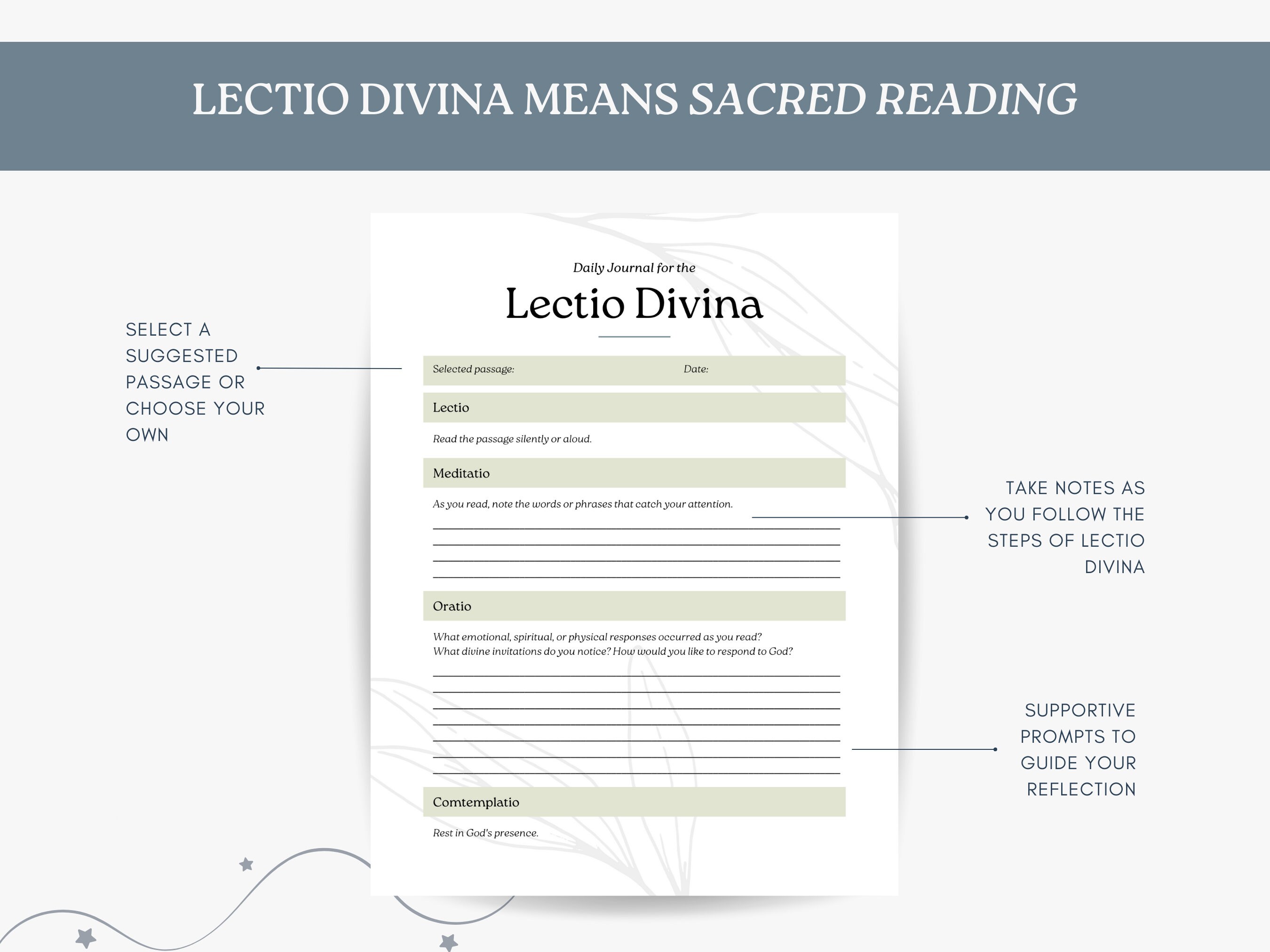 GROUP LICENSE Lectio Divina Printable Journal | Lectio Divina Prayer ...