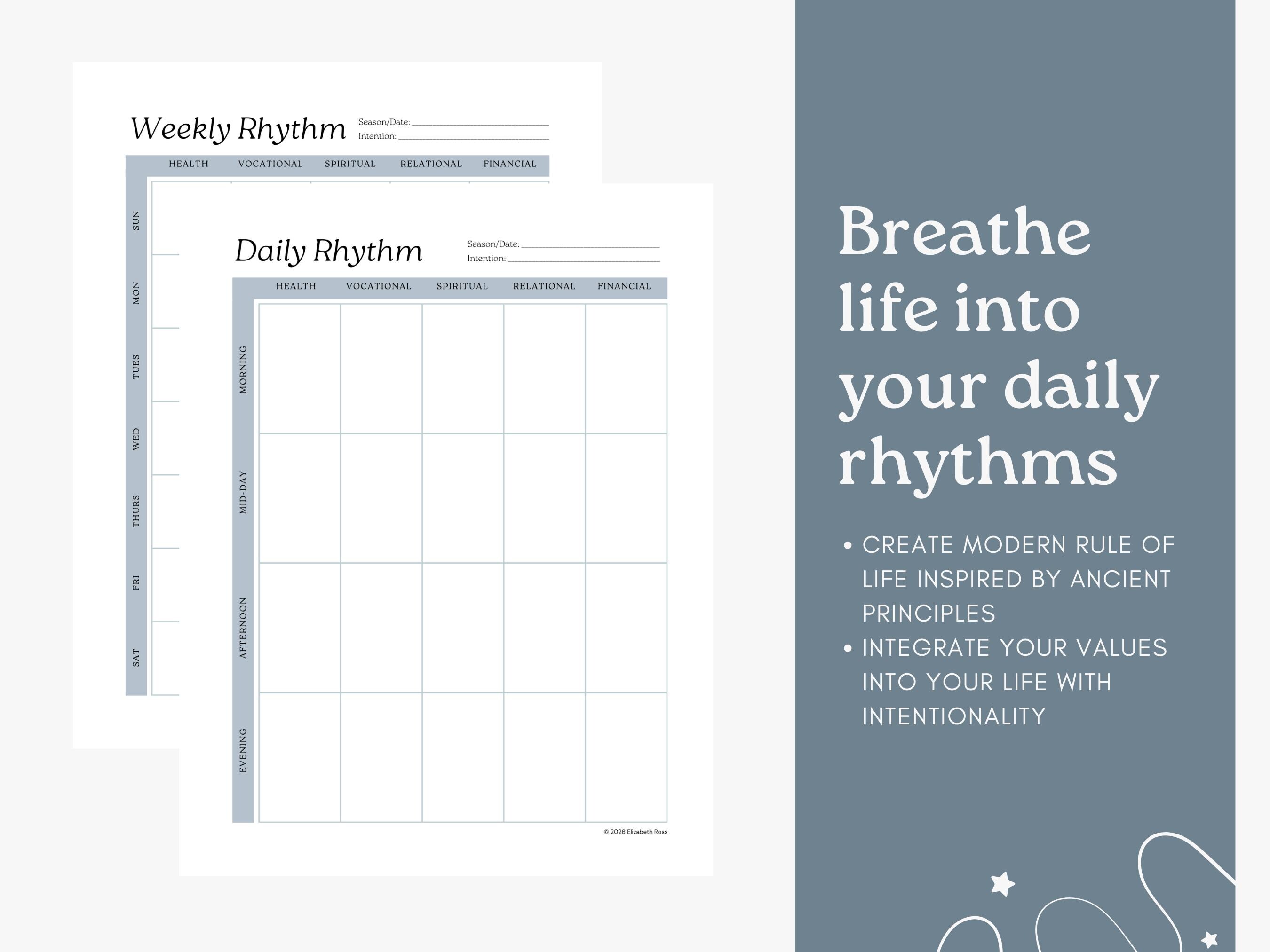 Rule of Life Journal: Rhythm Guide, Canva Template (digital Download ...