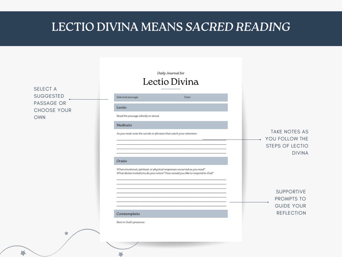 GROUP LICENSE Lectio Divina Printable Journal | Lectio Divina Prayer ...