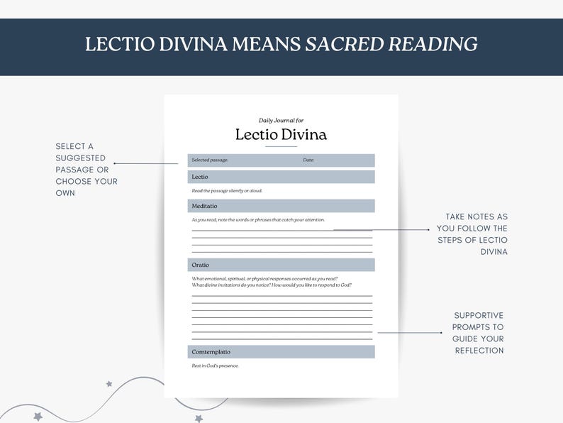 GROUP LICENSE Lectio Divina Printable Journal | Lectio Divina Prayer ...
