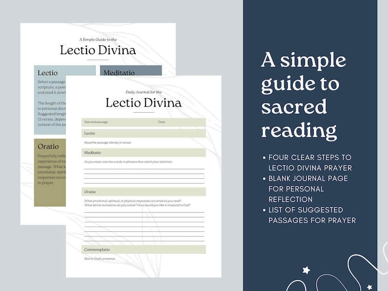 GROUP LICENSE Lectio Divina Printable Journal | Lectio Divina Prayer ...
