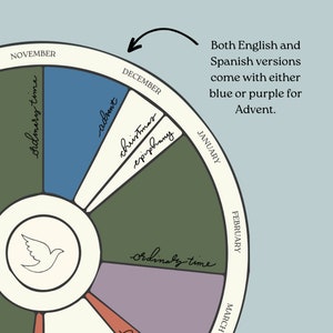 Liturgical Calendar Wheel in Spanish and English Ecumenical Christian ...