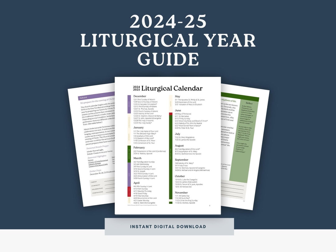 2024-25 Liturgical Calendar Guide | Printable Church Calendar ...