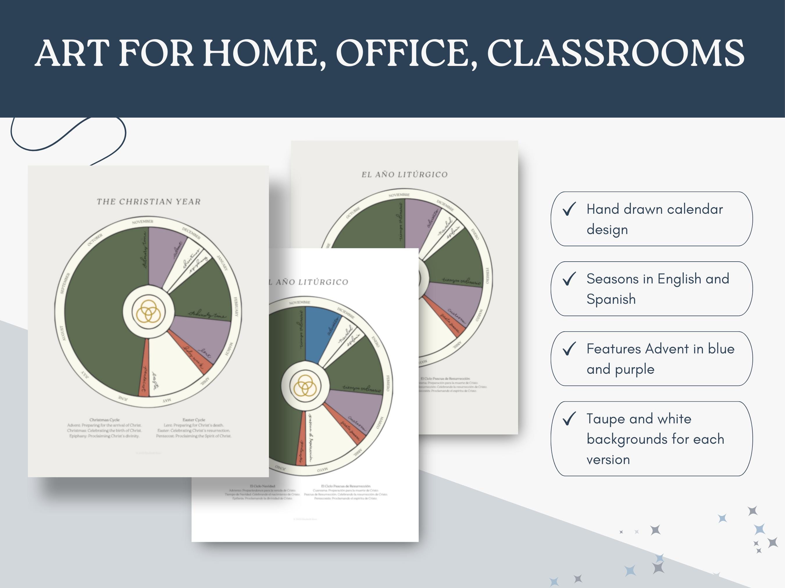Liturgical Calendar Wheel in Spanish and English | Perpetual Christian ...