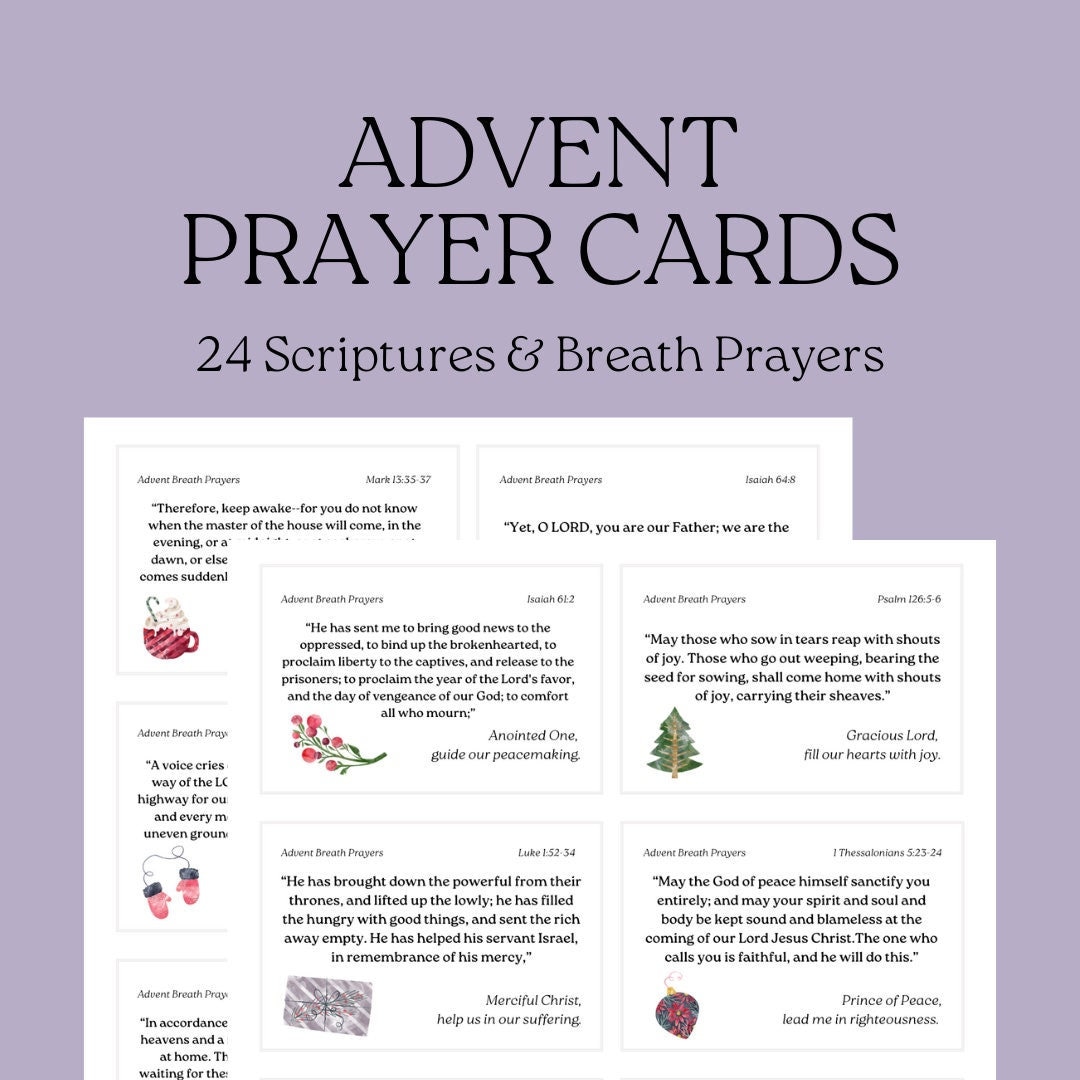 Advent Prayer Cards 24 Scriptures and Breath Prayers for Advent - Etsy