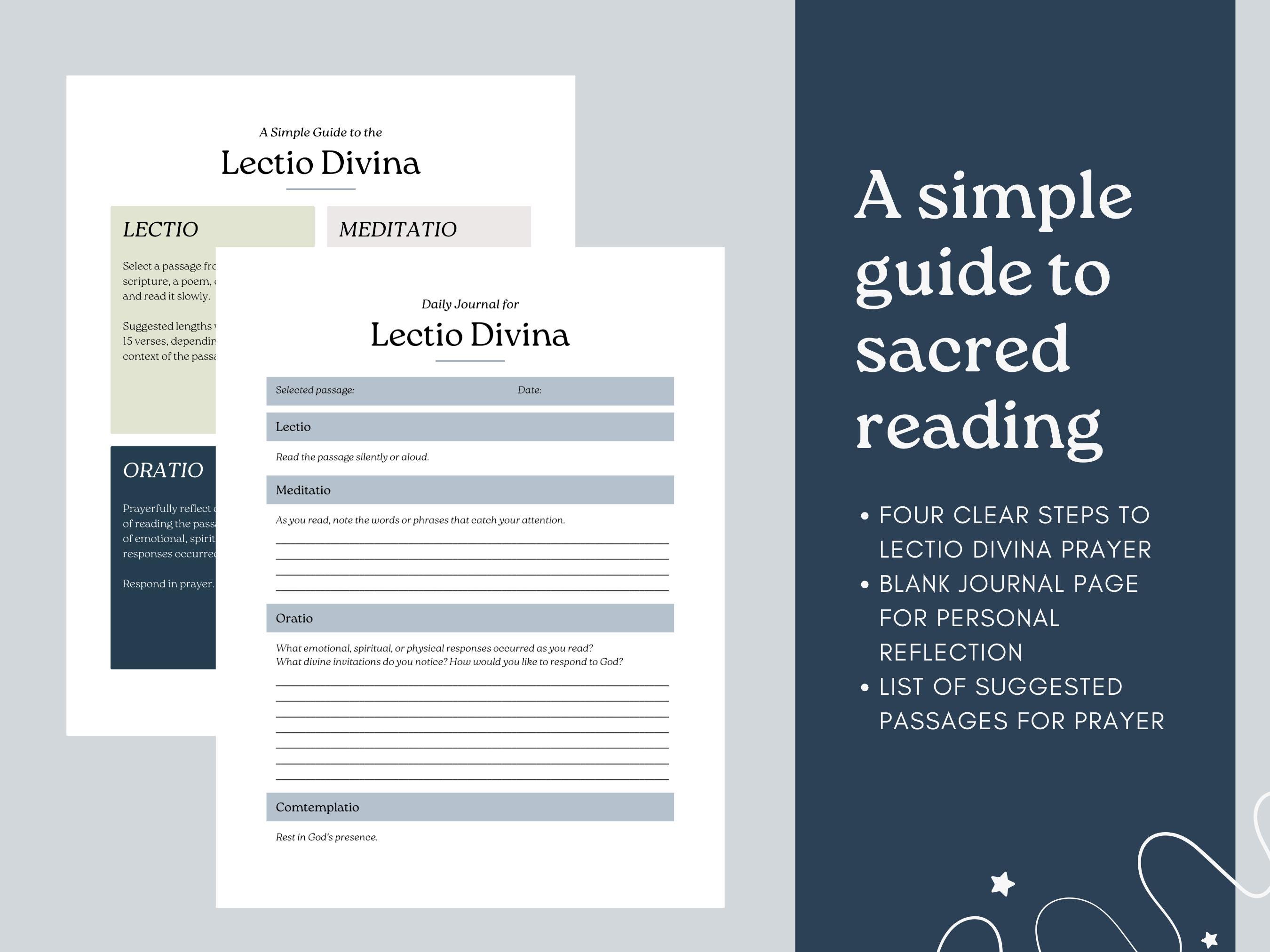 Lectio Divina Guide: Prayer Journal & Bible Verses (PDF) - Etsy