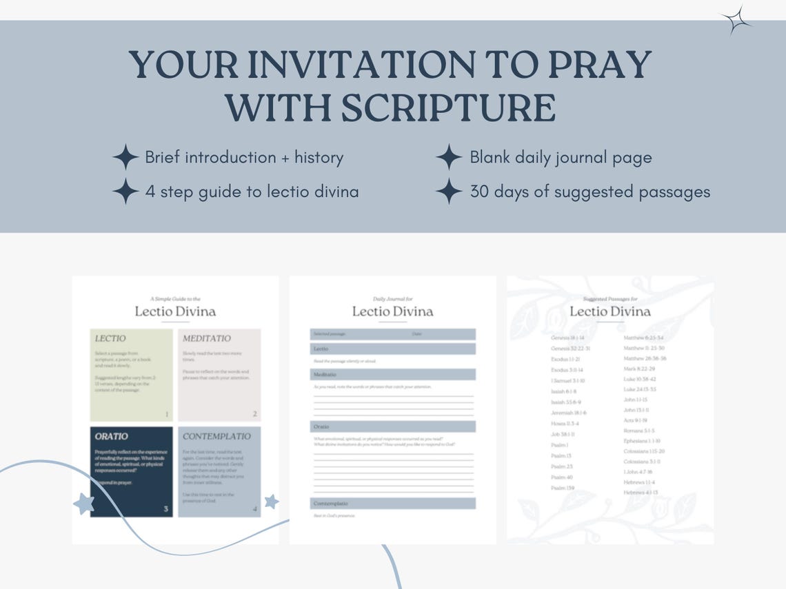 Lectio Divina Guide: Prayer Journal & Bible Verses (PDF) - Etsy