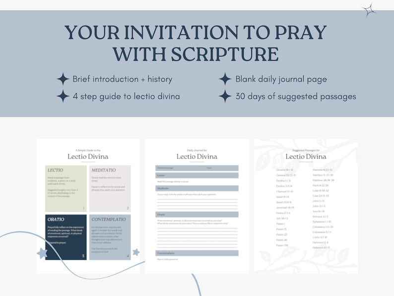 Lectio Divina Guide: Prayer Journal & Bible Verses (PDF) - Etsy