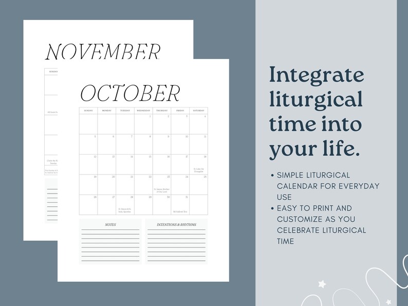 Canva Template for Liturgical Calendar | 2024-2025 Liturgical Calendar ...
