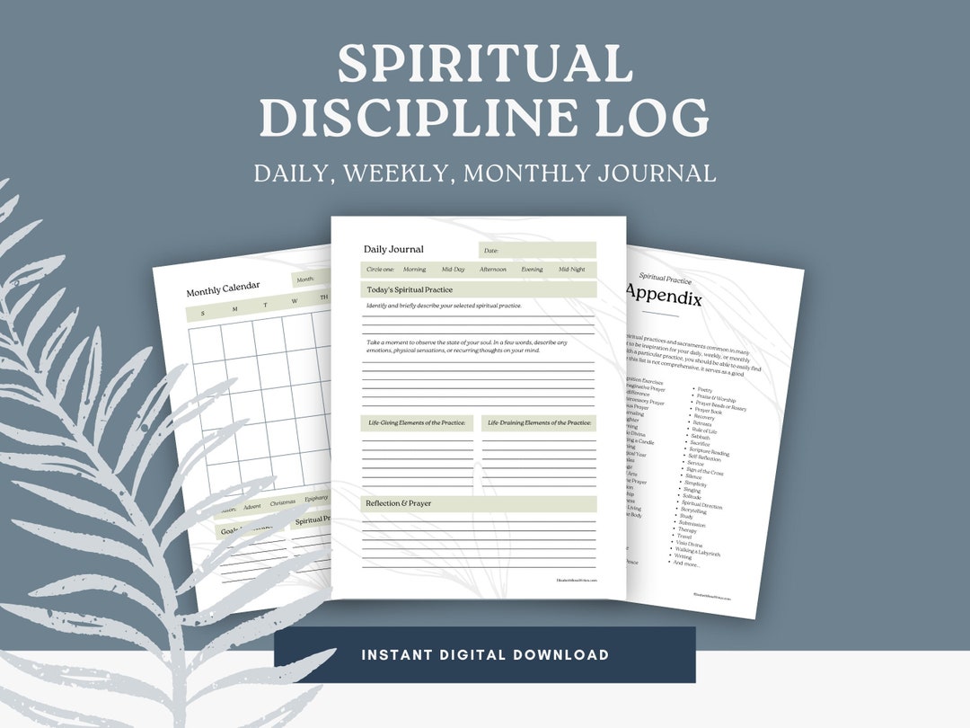 Christian Spiritual Disciplines Habit Tracker: Prayer Journal (PDF) - Etsy