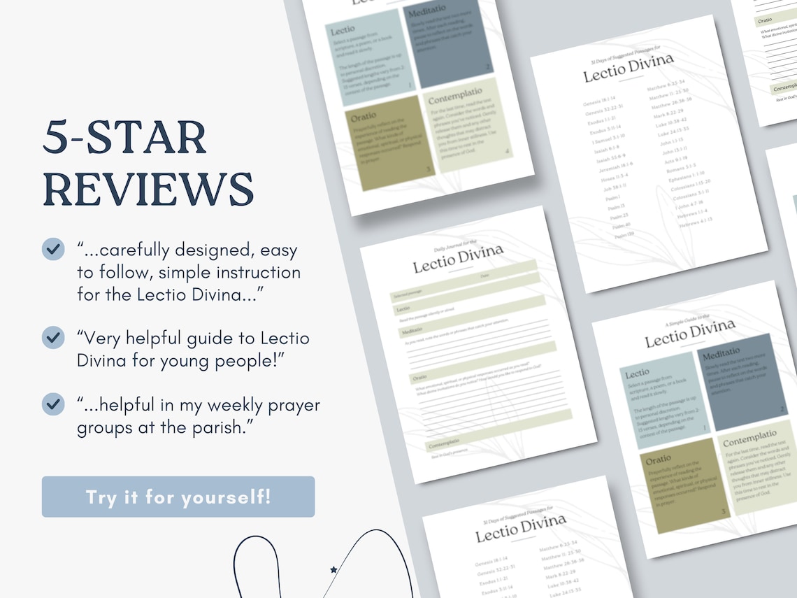 GROUP LICENSE Lectio Divina Printable Journal | Lectio Divina Prayer ...