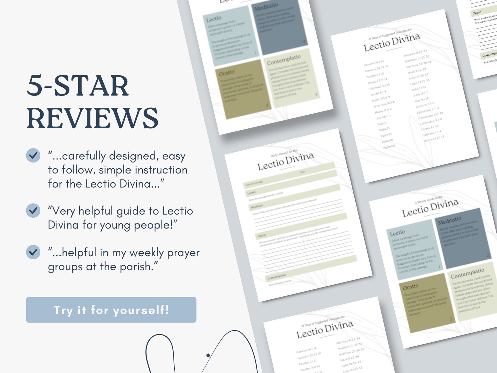 GROUP LICENSE Lectio Divina Printable Journal | Lectio Divina Prayer ...