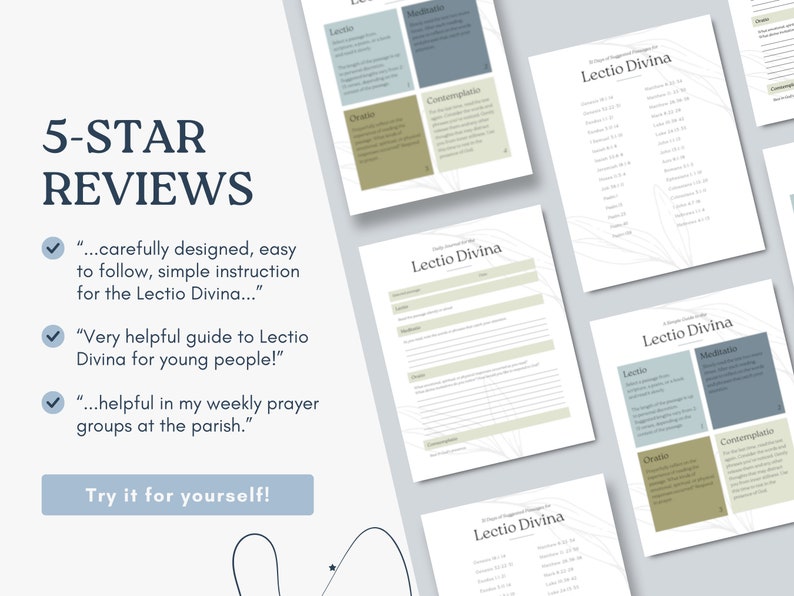 GROUP LICENSE Lectio Divina Printable Journal | Lectio Divina Prayer ...
