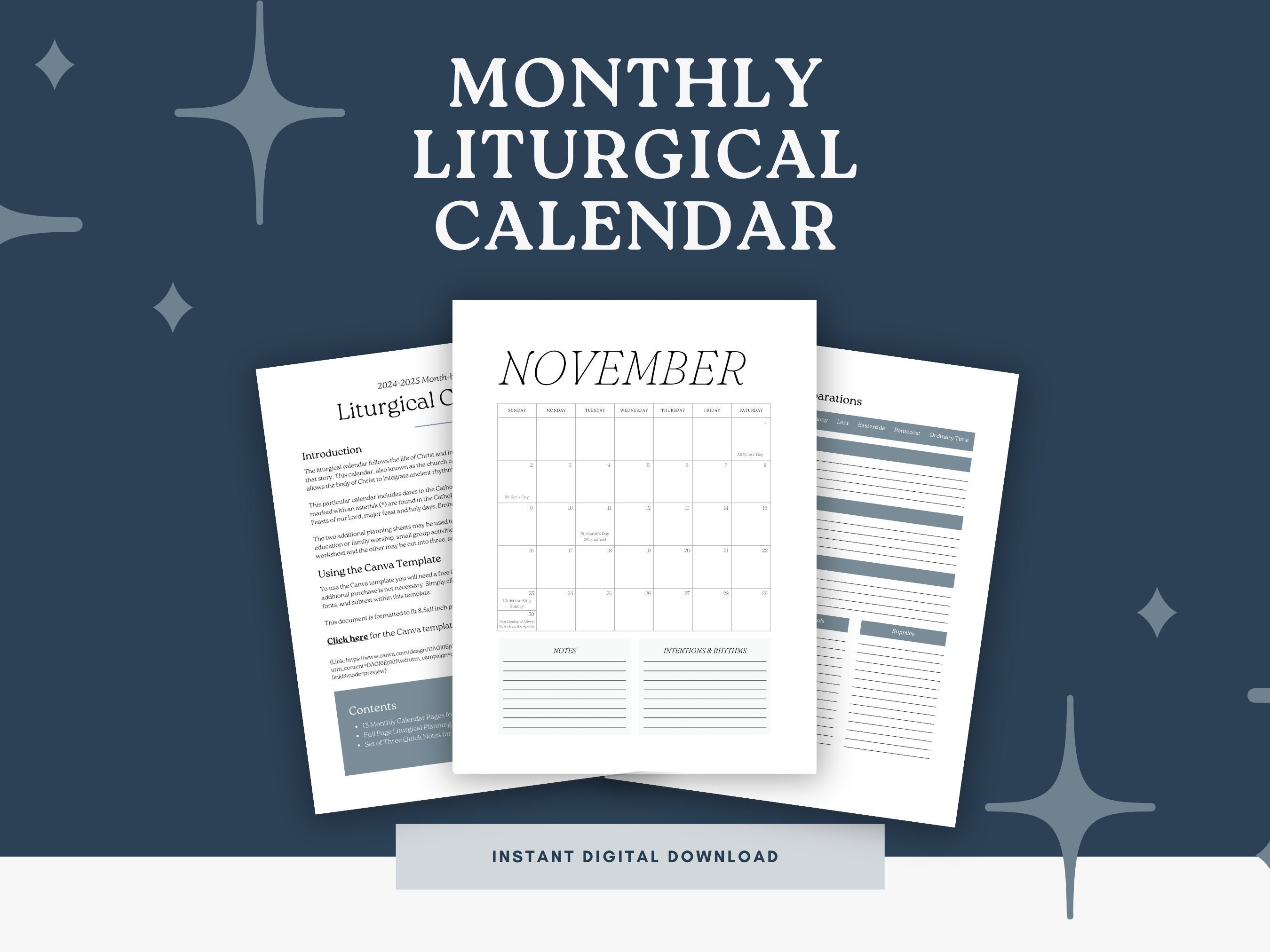Canva Template for Liturgical Calendar | 2024-2025 Liturgical Calendar ...