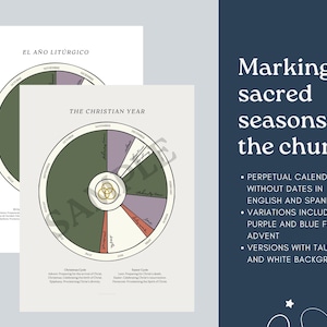 Liturgical Year Wheel: Church Calendar in English & Spanish (PDF ...