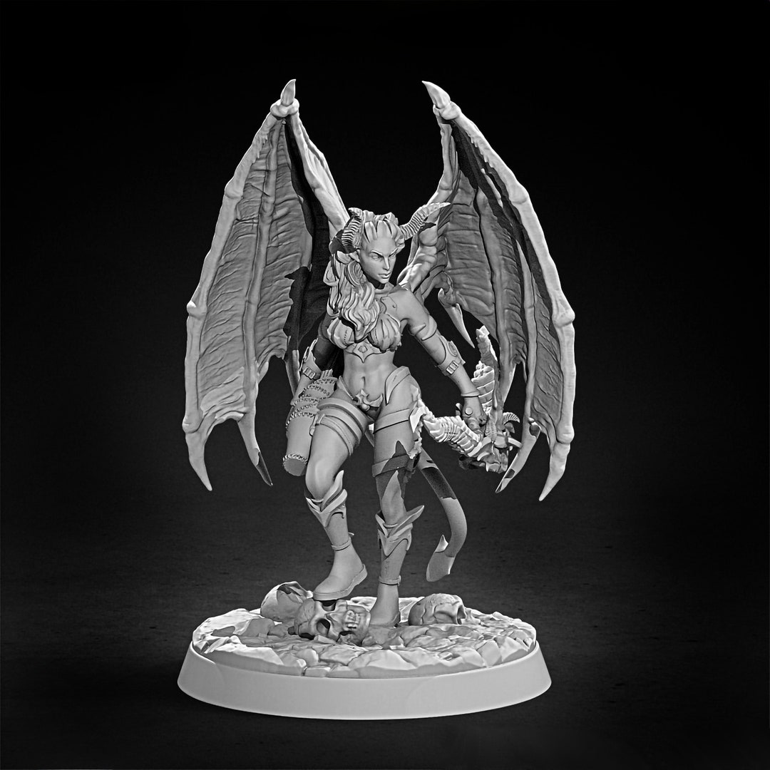D&D Draconic Succubus: Priscilla Fantasy Miniature Dungeons and Dragons Mini RPG Tabletop ...