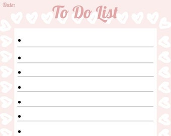 To Do List Printable Cute - Etsy