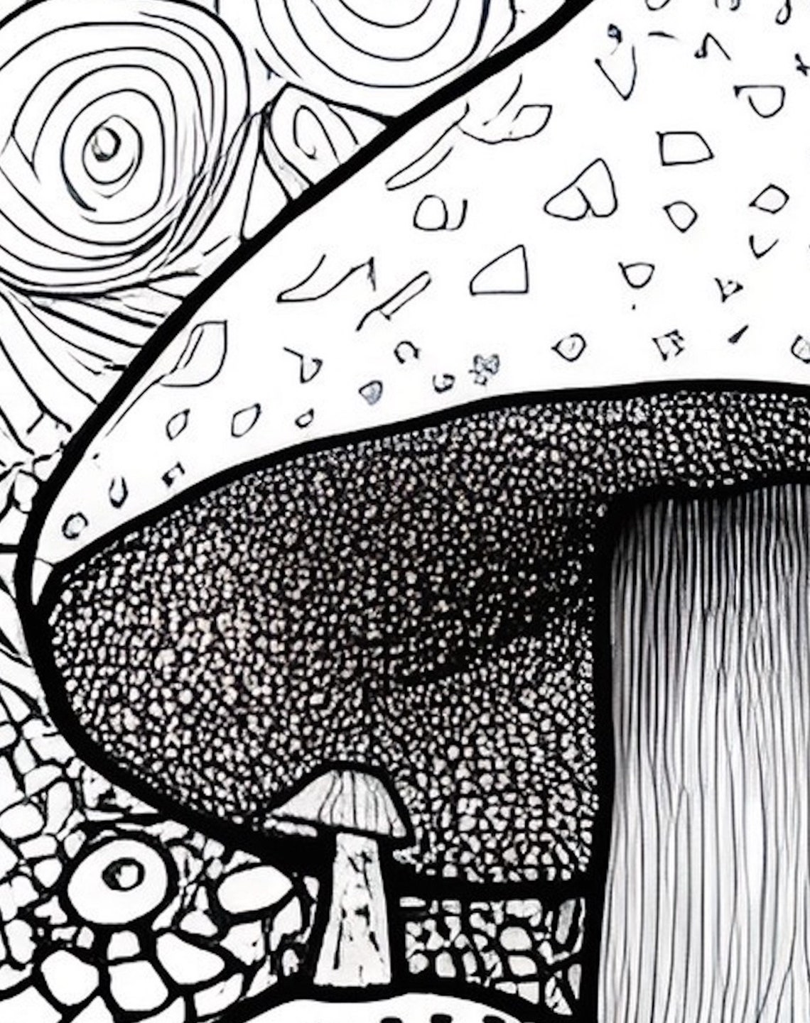 Mushroom Coloring Book, 10 Digital Coloring Book Pages, Adult Coloring ...