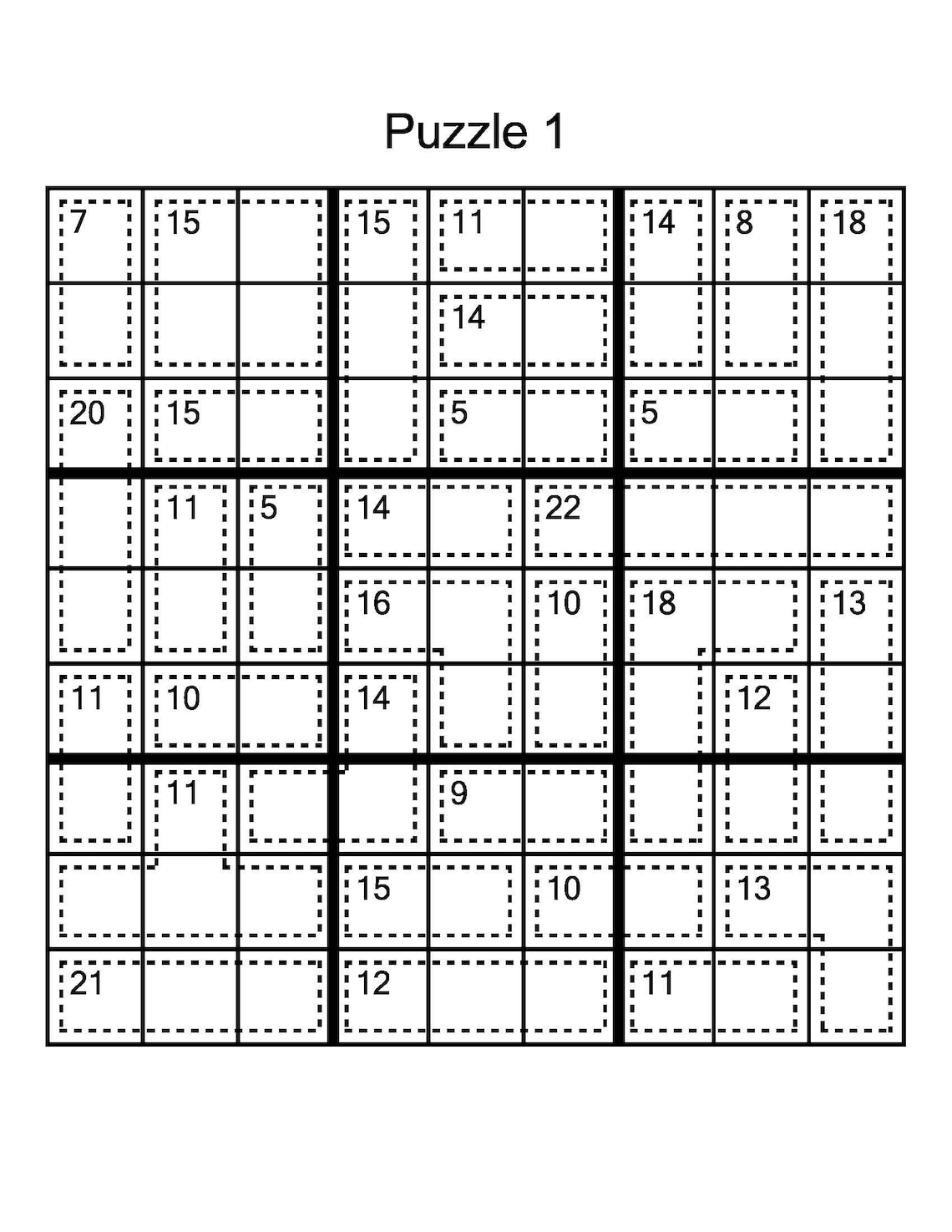 Easy, Medium and Hard Killer Sudoku Puzzles Printable PDF - Bundle of ...