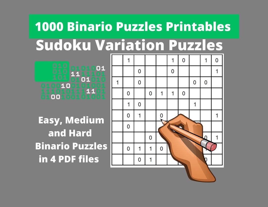 Bundle Binario Puzzles Printable PDF - 1000 Binary Puzzles to Keep Your ...