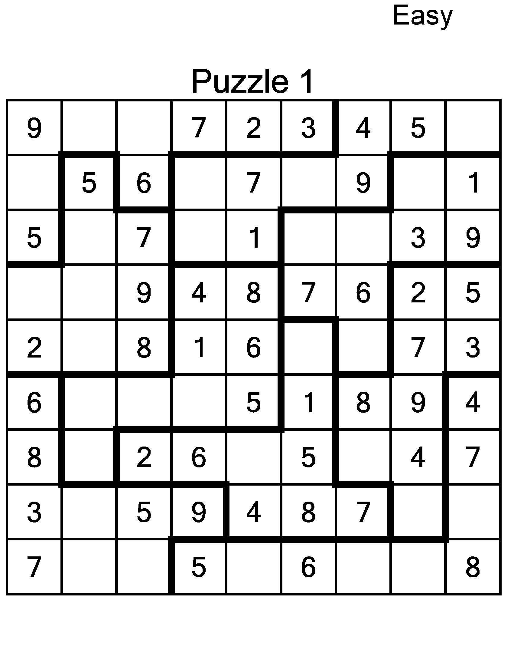 Easy, Medium and Hard Jigsaw Sudoku Puzzles Printable PDF - Bundle of ...