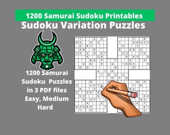 Easy, Medium and Hard Samurai Sudoku Puzzles Printable PDF - 400 Sudoku ...