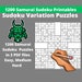 Easy, Medium and Hard Samurai Sudoku Puzzles Printable PDF - Bundle of ...
