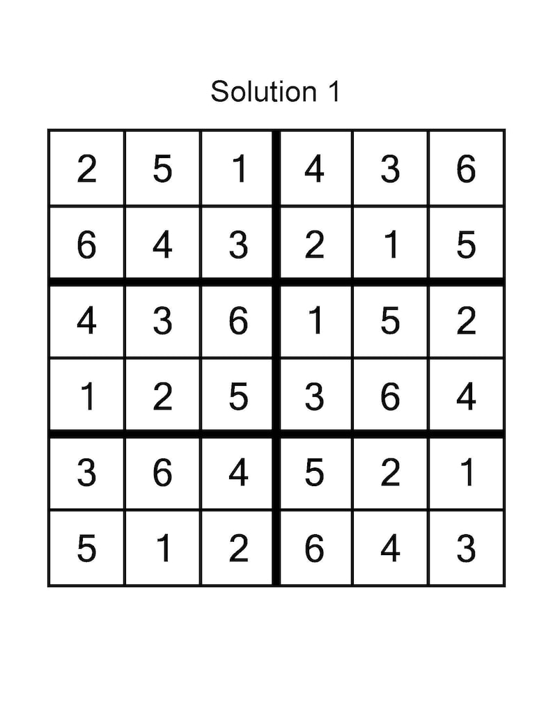 Printable PDF Sudoku for Kids 6x6 - Bundle of 1500 Children Puzzles ...