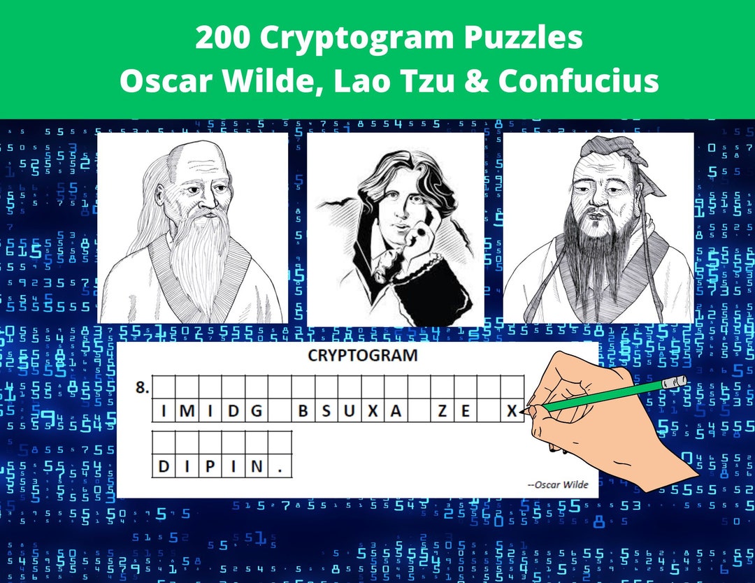 200 Cryptoquote Puzzles in Printable PDF- Adult Activity Book With ...
