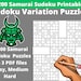Easy, Medium and Hard Samurai Sudoku Puzzles Printable PDF - Bundle of ...