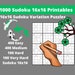 Bundle of 1000 Sudoku 16x16 Printable PDF - Easy, Medium and Hard ...