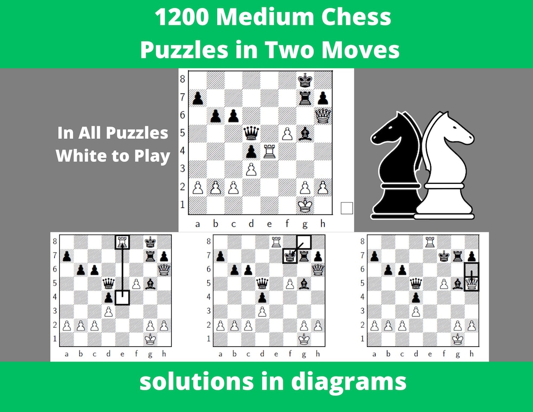 1200 Medium Chess Puzzles in Two Moves - Printable PDF - Instant ...