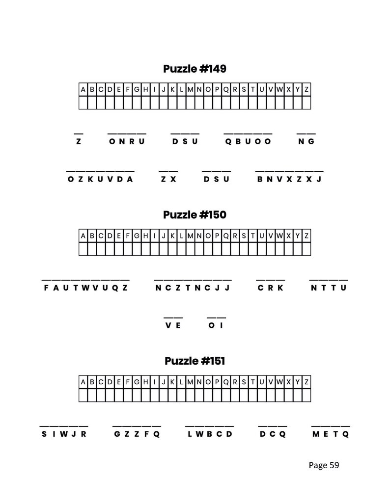 290 Crypto Puzzles in Printable Pdfs - Adult Activity Book With ...