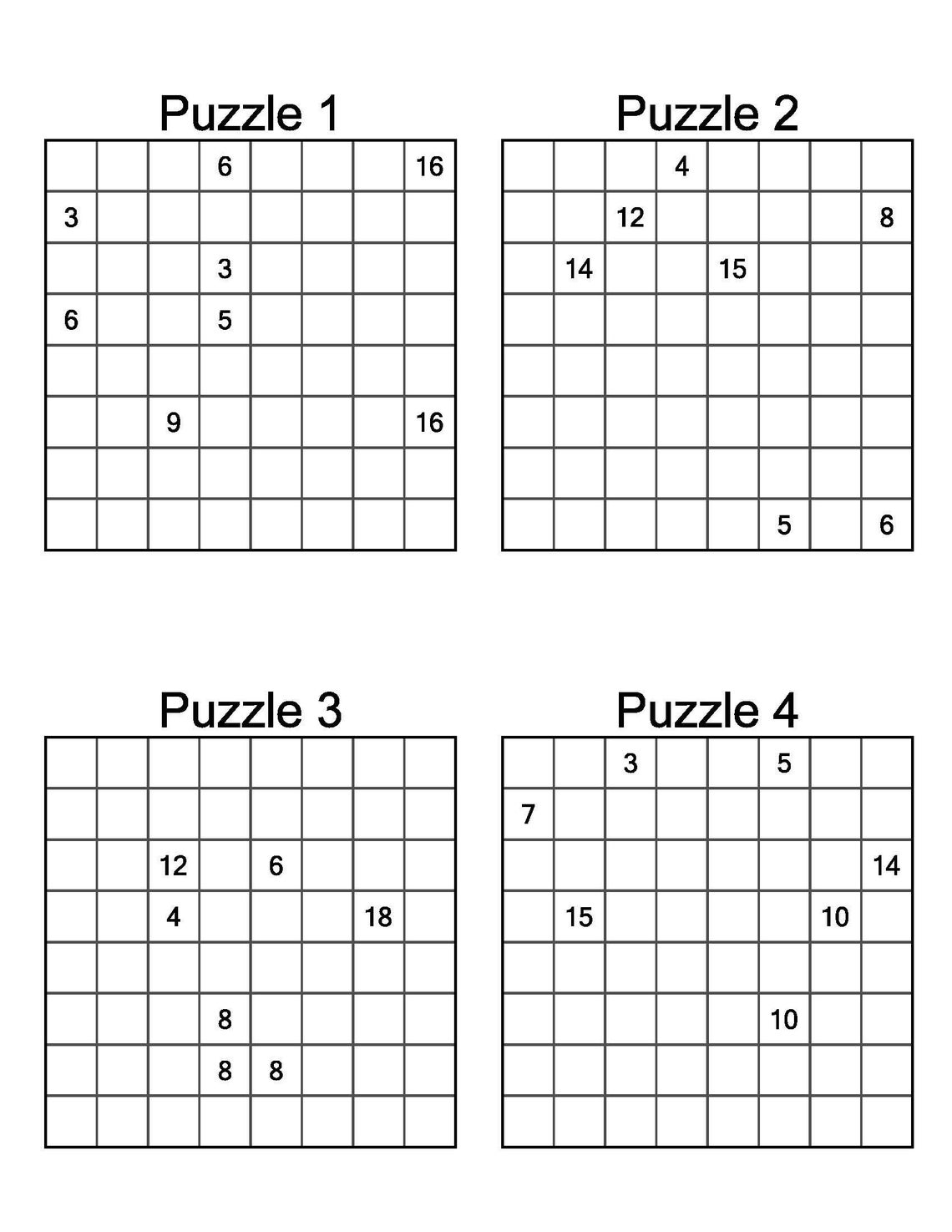 Shikaku Puzzles Printable PDF Bundle of 1200 Japanese Puzzles With ...